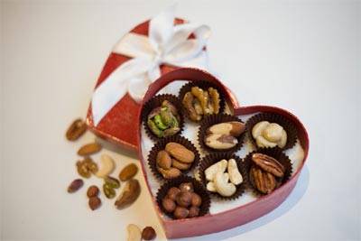 Nuts for 'Valentine's Day' give a handful love with almonds, brazil ...